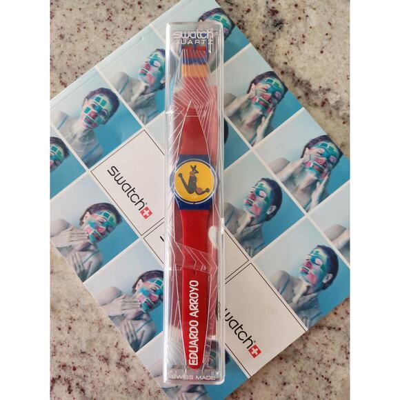 Swatch | Accessories | Vintage Swatch Watch Artist Special Gn63 Boxing By Artist Eduardo Arroyo ...